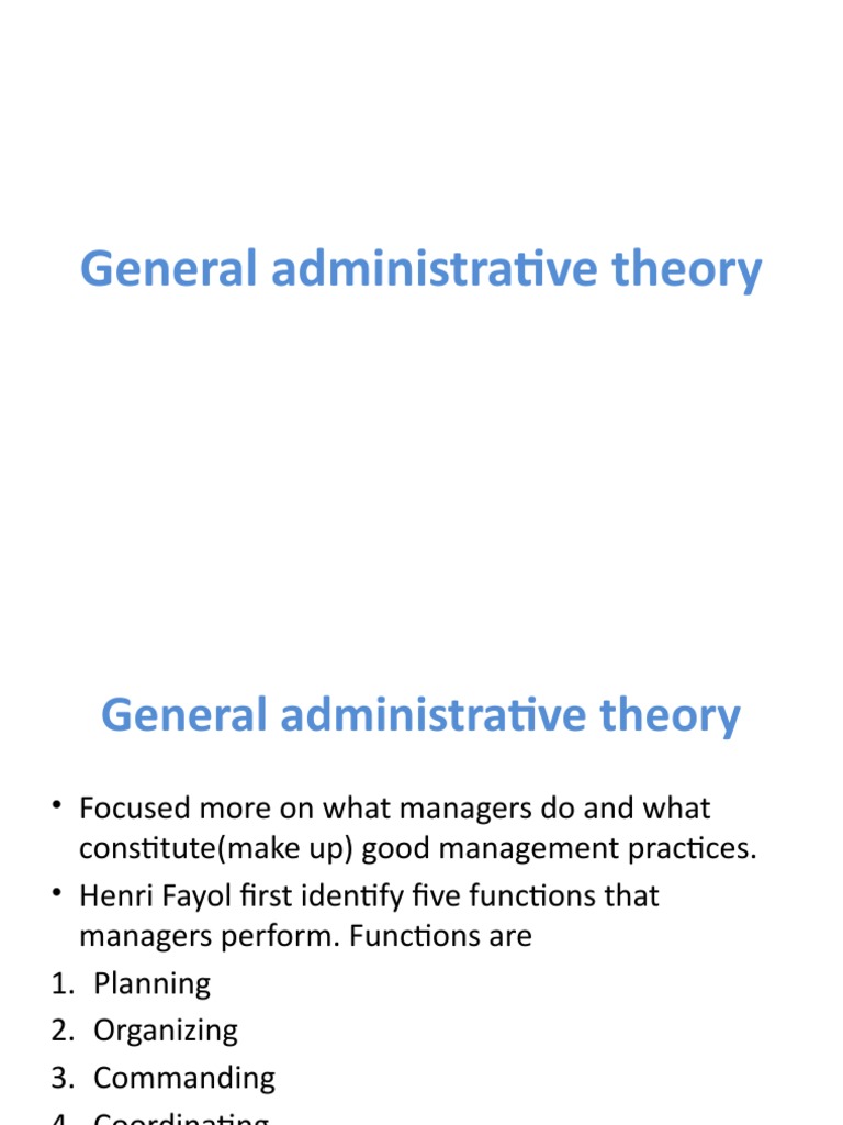 General Administrative Theory Overview | PDF | Bureaucracy | Max Weber