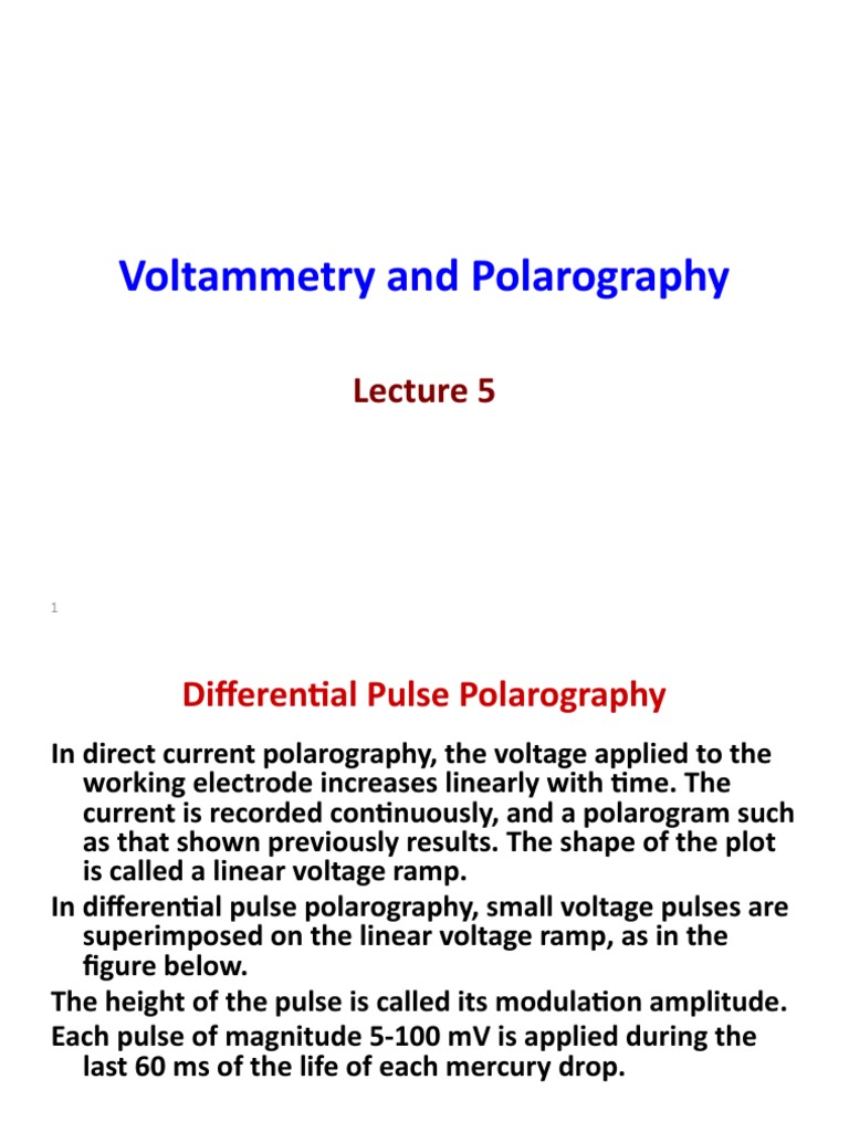 Voltammetry and Polarography | PDF | Electromagnetism | Chemistry