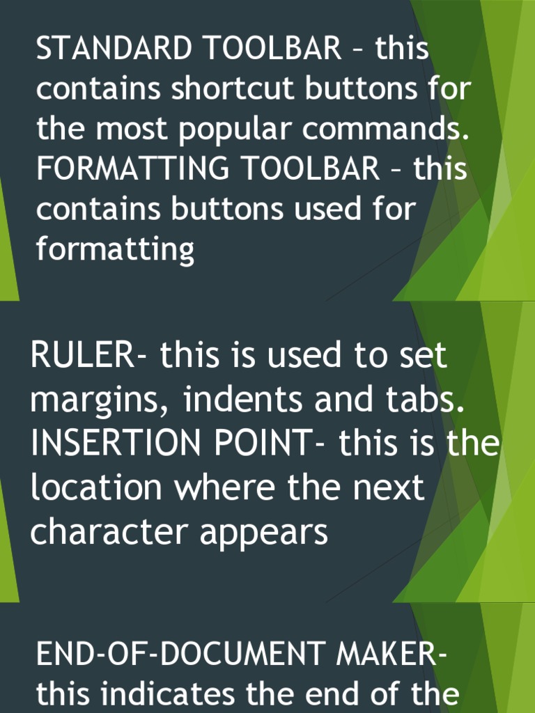 Standard Toolbar - This Contains Shortcut Buttons For The Most Popular ...