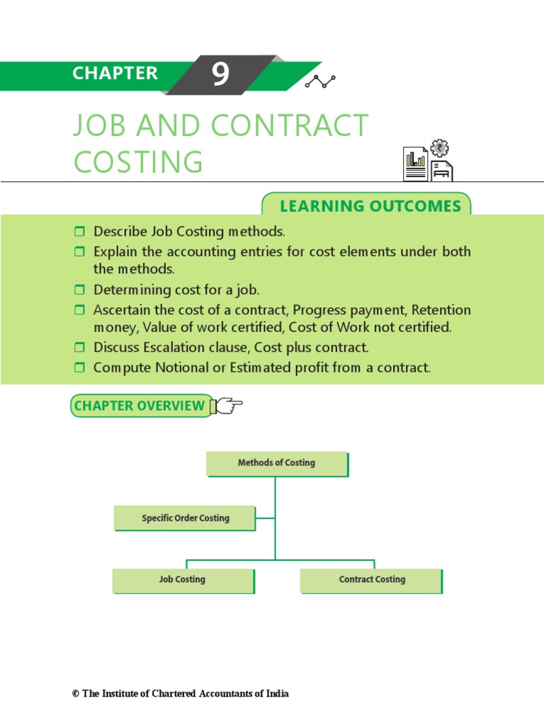Chapter 9 Job Costing And Contract Costing Pdf Pdf Cost Expense