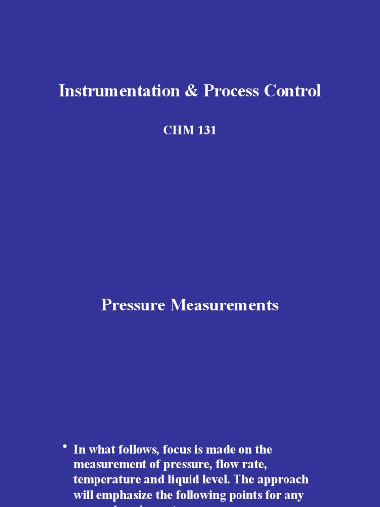 Instrumentation & Process Control | PDF | Pressure Measurement | Vacuum