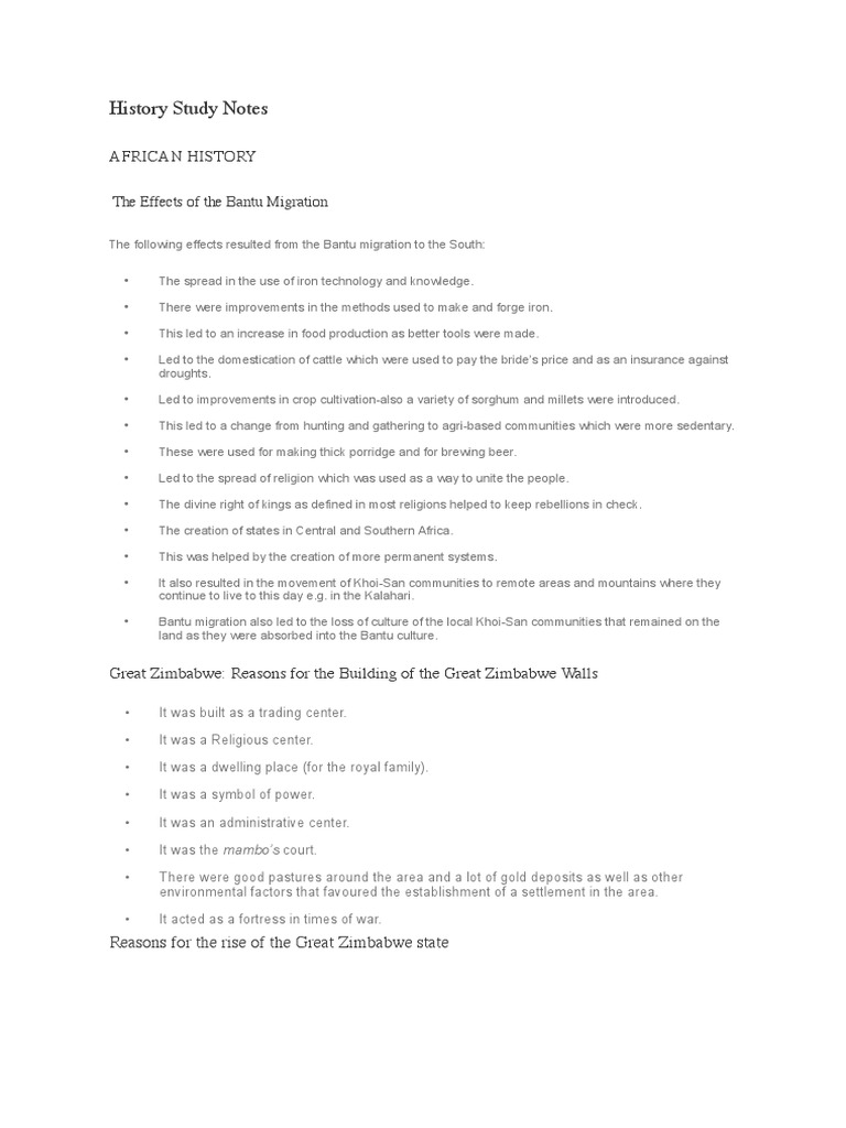 O Level History Notes | PDF