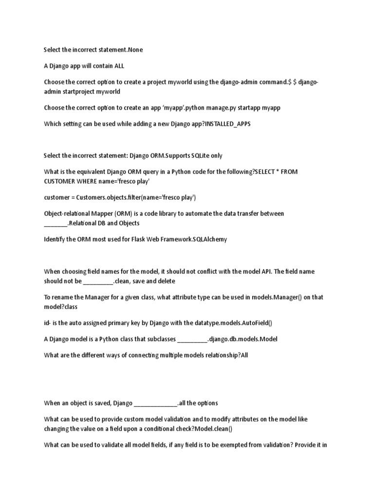 Django Object Relational Mapper Pdf Object Relational Mapping Database Transaction