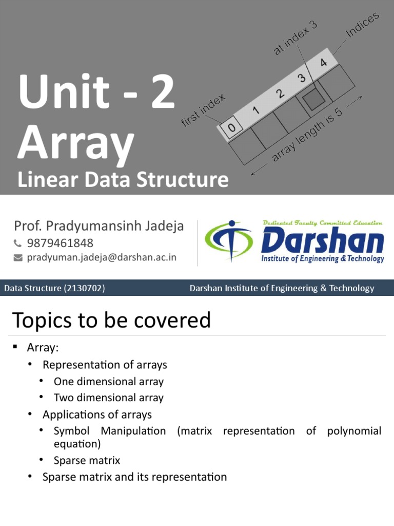 Linear Data Structures Guide | PDF | Array Data Structure | Matrix ...