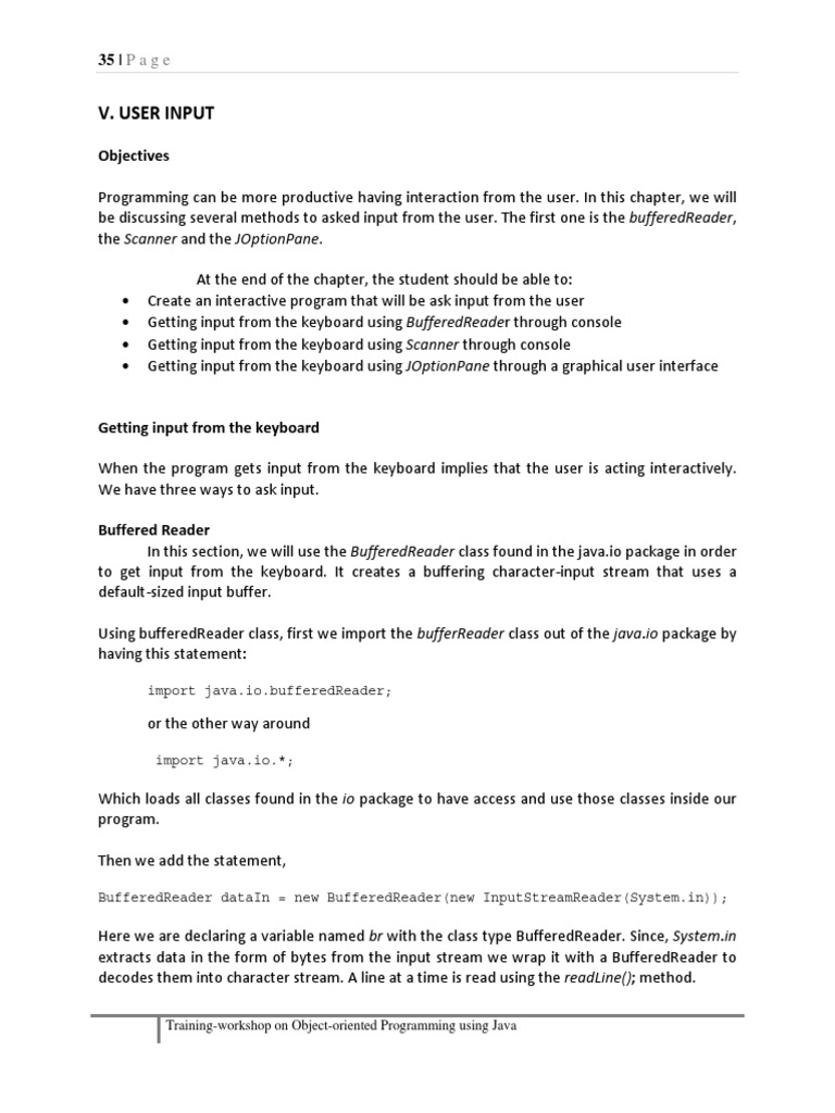 5 User Input PDF | PDF | Class (Computer Programming) | Parameter ...