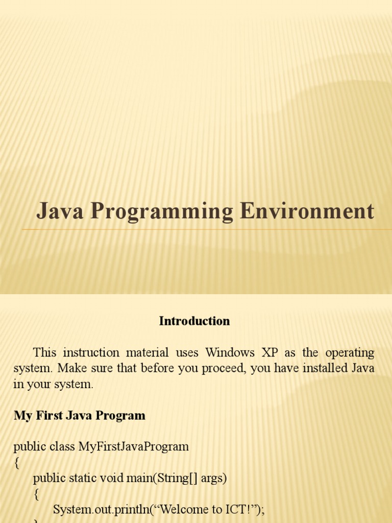Java Programming Environment | PDF | Java (Programming Language) | Command Line Interface
