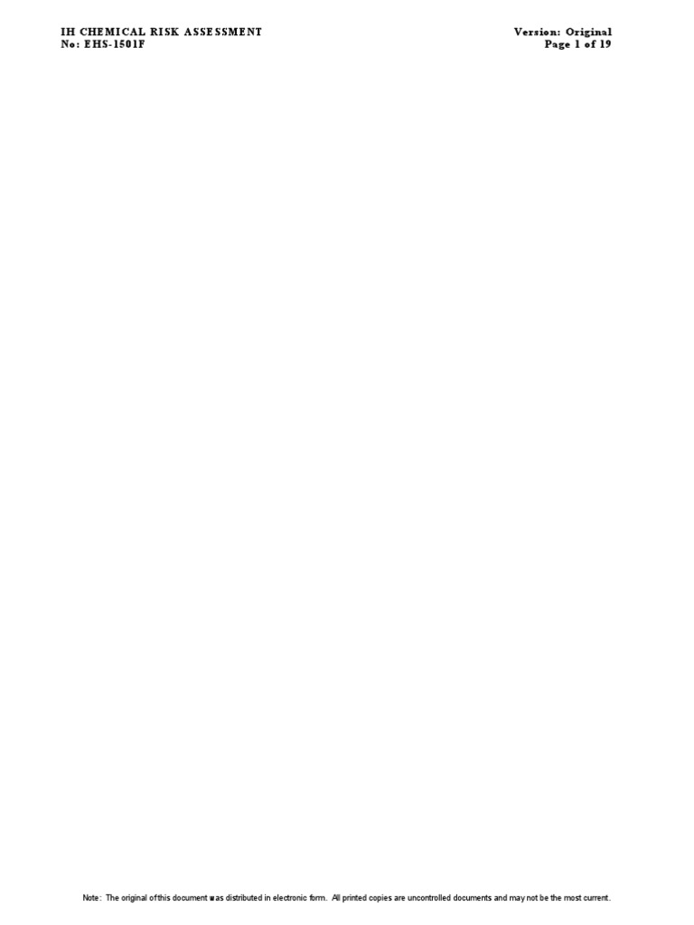 EHS IH Chemical Risk Assessment | PDF | Occupational Hygiene | Risk ...