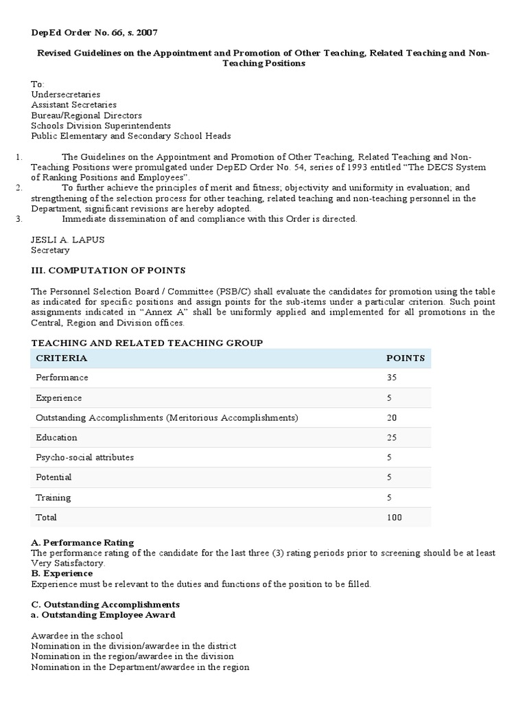 DepEd Order No. 66 Series 2017 | PDF | Academic Degree | Leadership