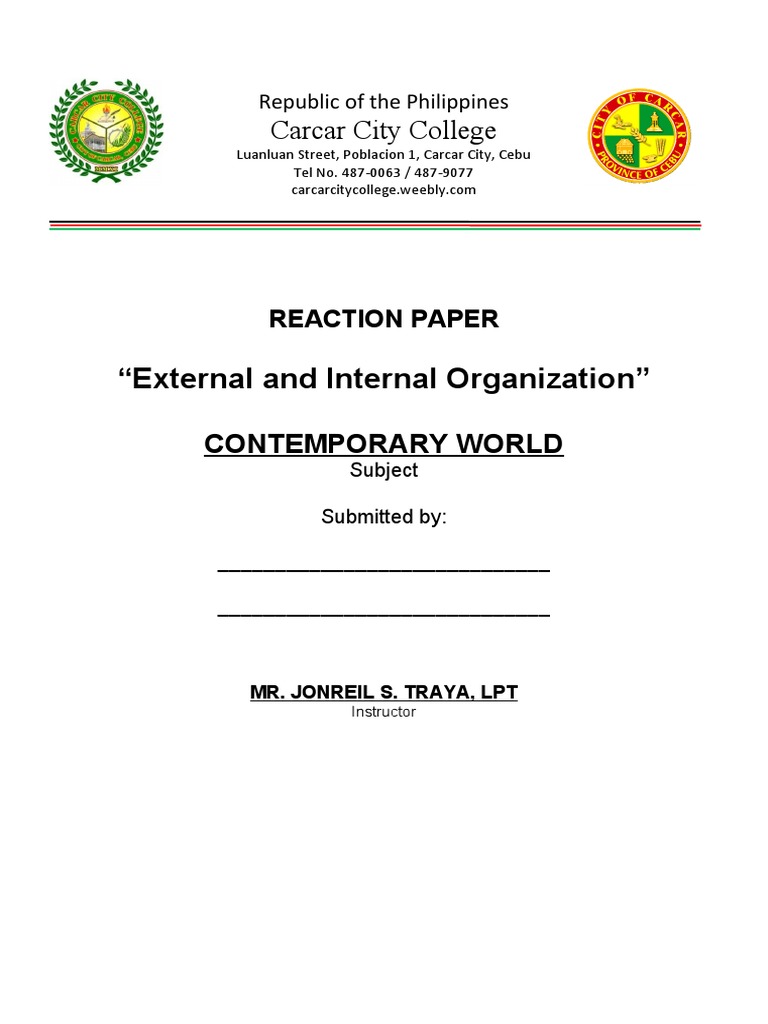 External and Internal Organization (Sacares) | PDF | Organization ...