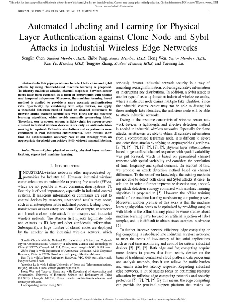 Research Article On Sybil Attack Detection | PDF | Machine Learning ...