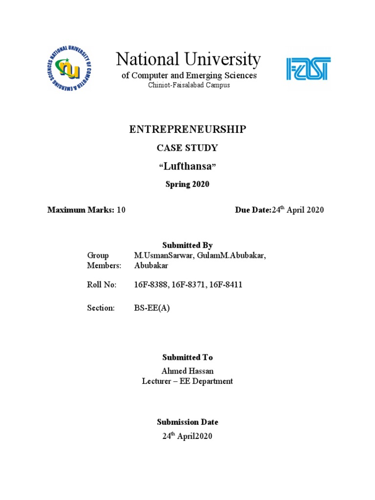 Lufthansa Case Study Solution | PDF | Airlines | Mergers And Acquisitions