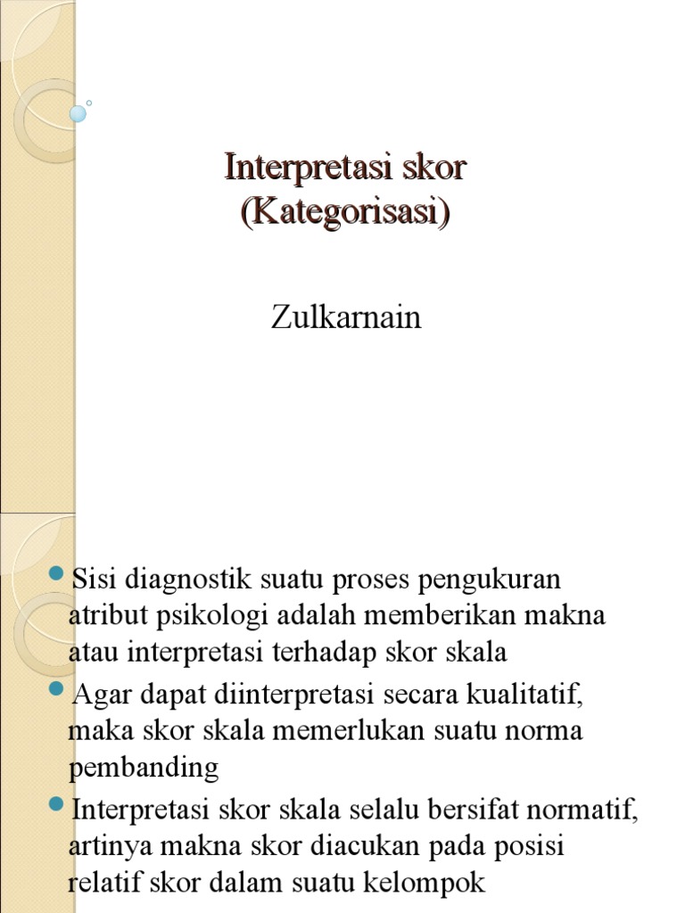 7 Interpretasi Skor | PDF