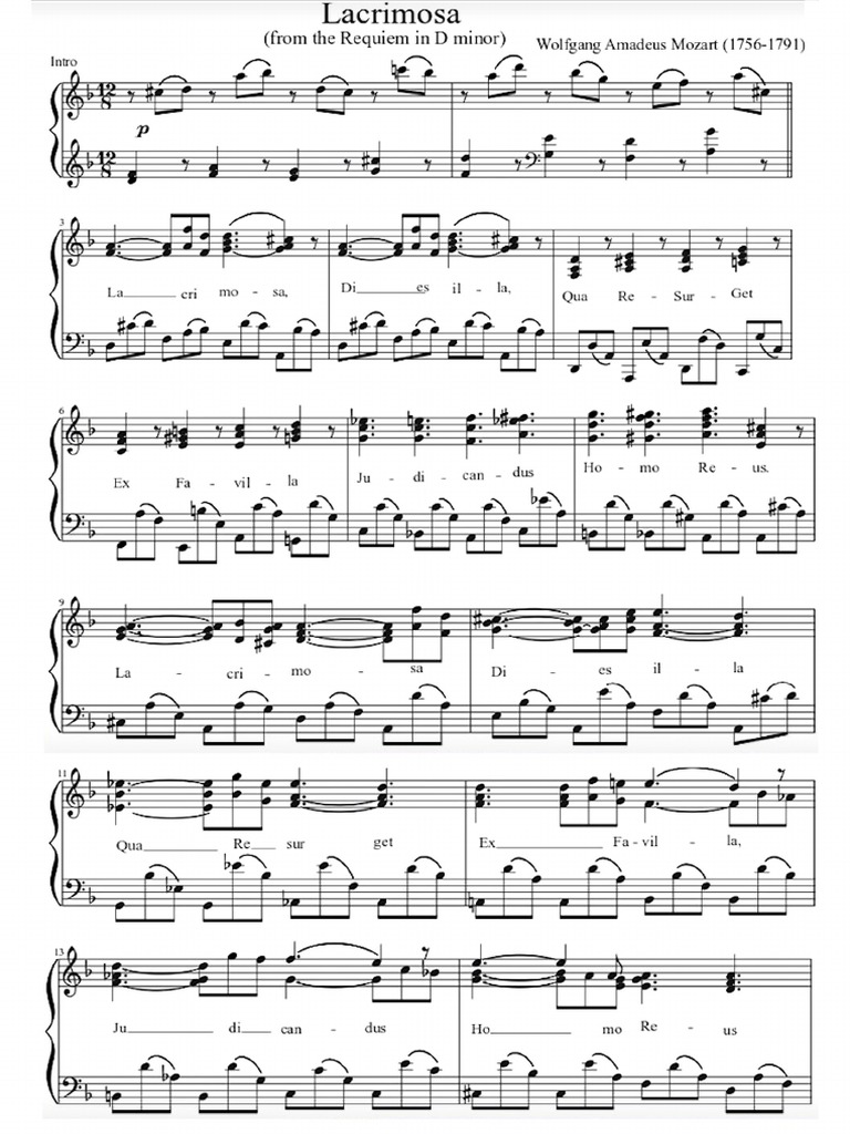 Lacrimosa - Mozart PDF | PDF