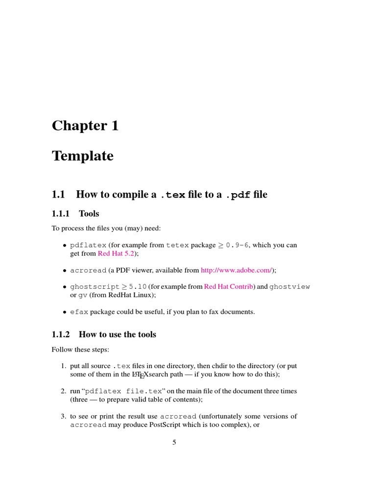 Template: 1.1 How To Compile A File To A File | PDF | Te X | Written ...