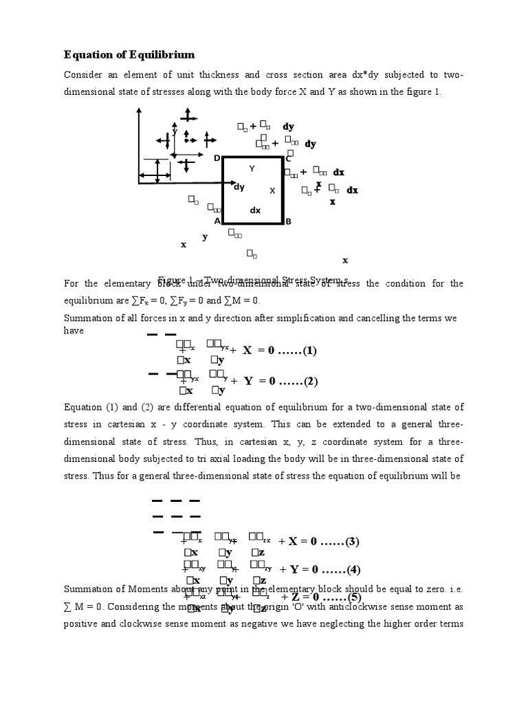 4-Equation of Equilibrium | PDF | Stress (Mechanics) | Cartesian ...