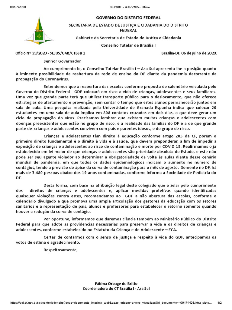 Ofício Conselho Tutelar | PDF | Adolescência | Bem-estar Ofício Conselho Tutelar | PDF | Adolescência | Bem-estar