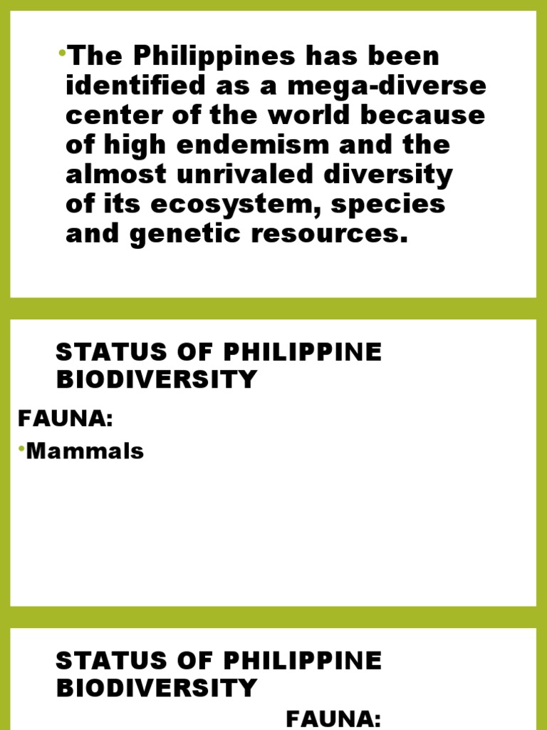 Status and Conservation of Philippine Biodiversity | PDF | Technology ...