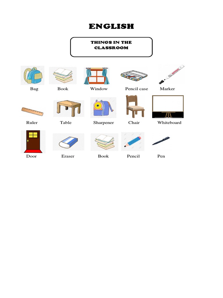 English: Things in The Classroom | PDF
