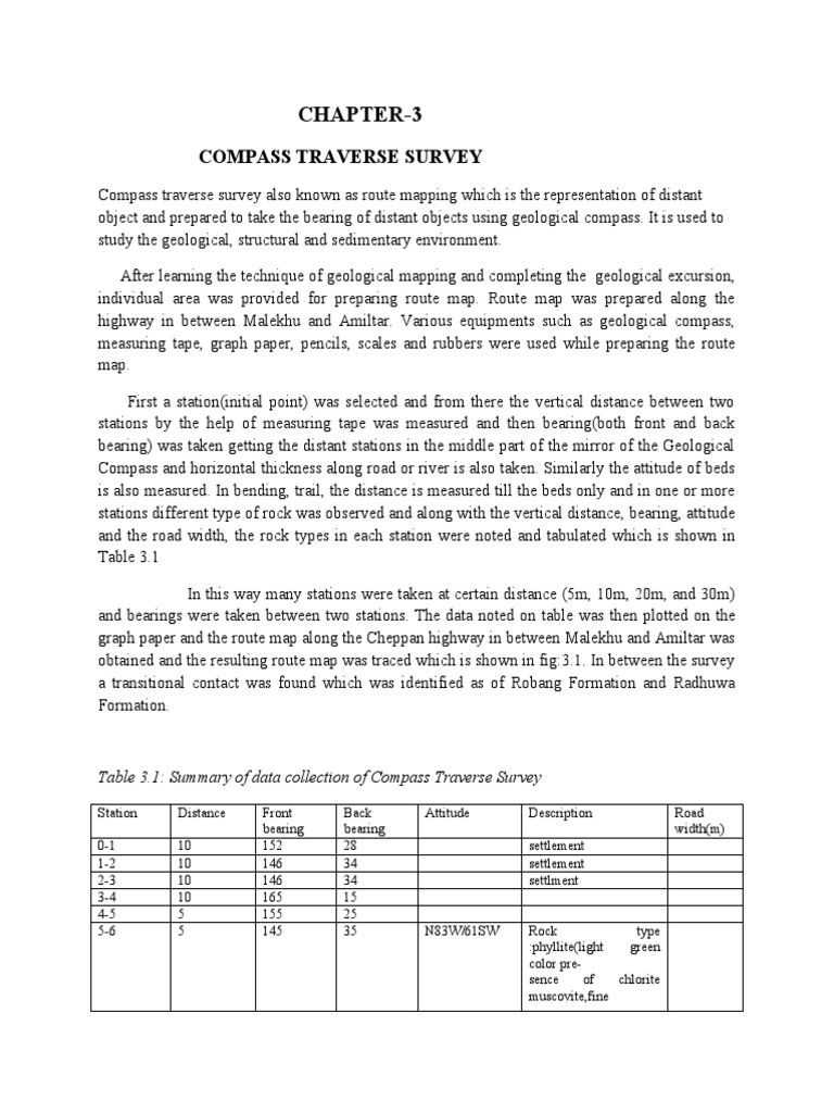 Chapter-3: Compass Traverse Survey | PDF | Surveying | Minerals
