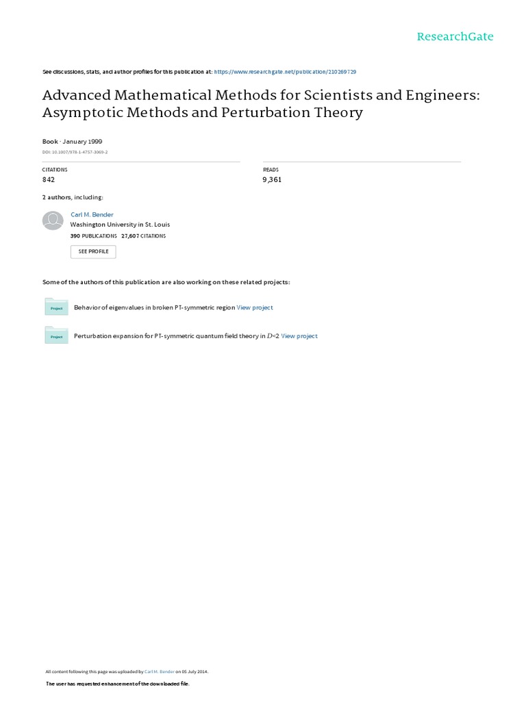 Advanced Mathematical Methods For Scientists and E | PDF | Ordinary ...