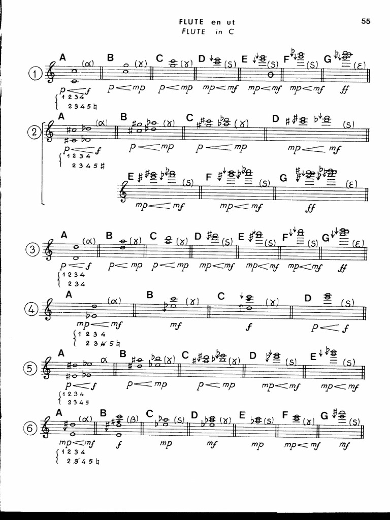 Multiphonics For Flute | PDF