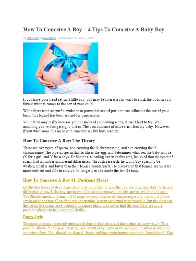 How To Conceive A Boy | Download Free PDF | Fertilisation | Sex