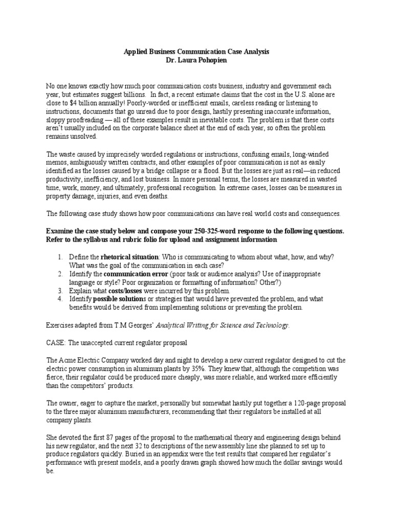 Applied Business Communication Case Analysis | PDF | Business | Economies