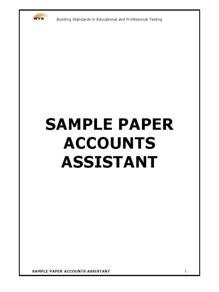 Sample Paper Accounts Assistant: Building Standards in Educational and ...