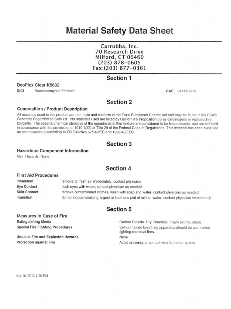 Deoplex Clear - MSDS | PDF