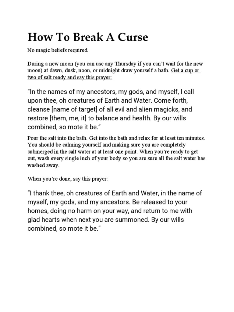 Breaking Curses Through Ritual Baths: A Guide to Cleansing With Salt ...