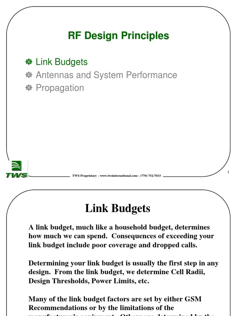 Link Budgets | PDF | Decibel | Telecommunications Engineering