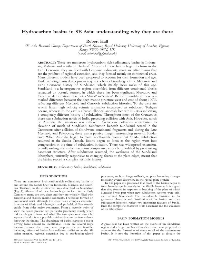 Hydrocarbon Basins in SE Asia: Understanding Why They Are There | PDF ...