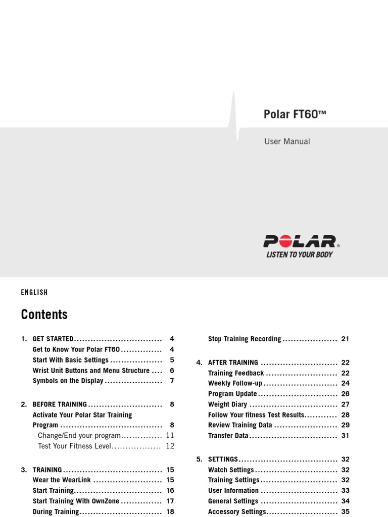 Polar FT60 User Manual English | PDF