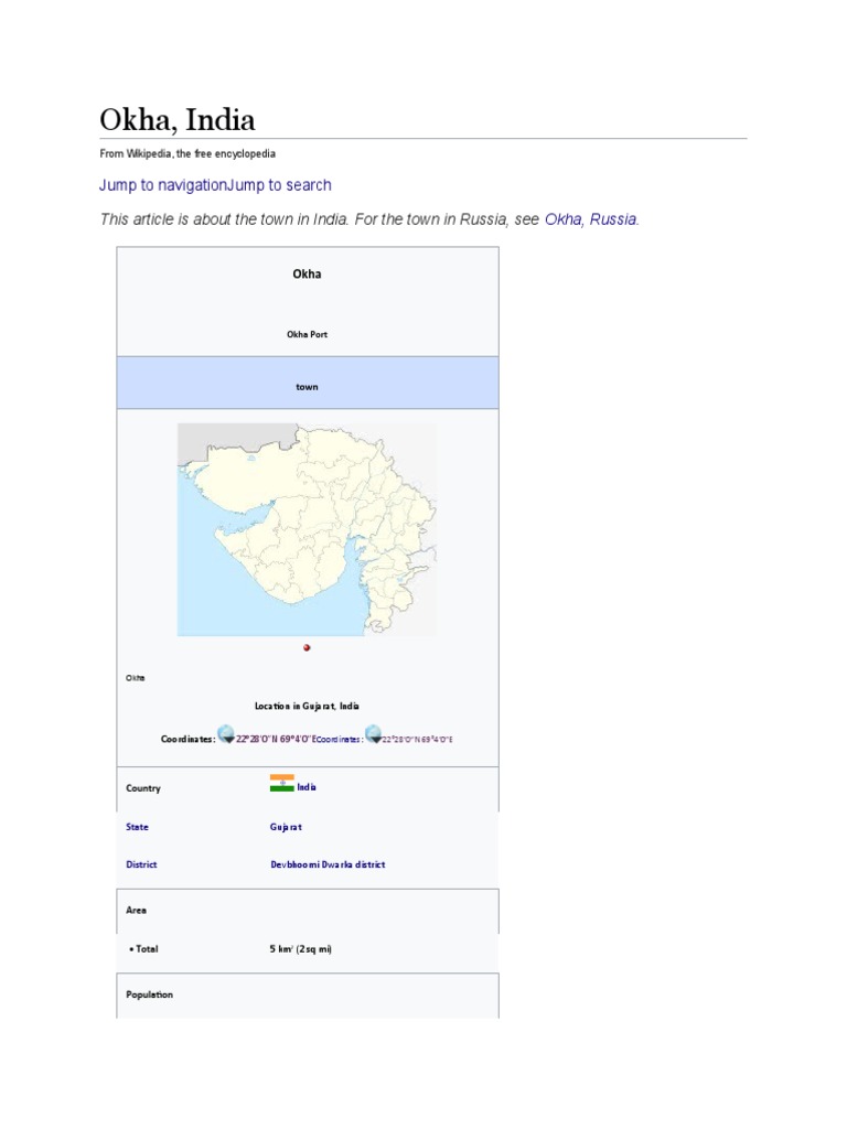 Okha, India: Jump To Navigationjump To Search | PDF