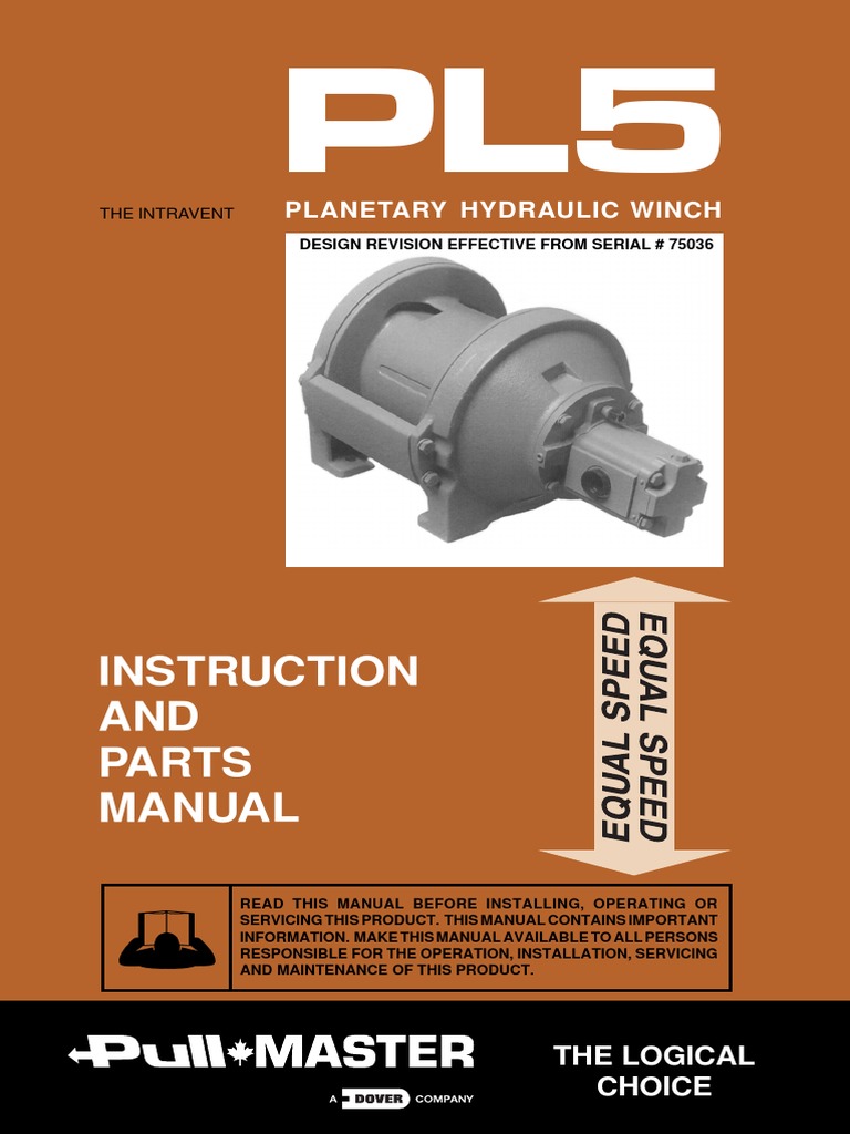 Pullmaster PL5 Hydraulic Winch Manual | PDF