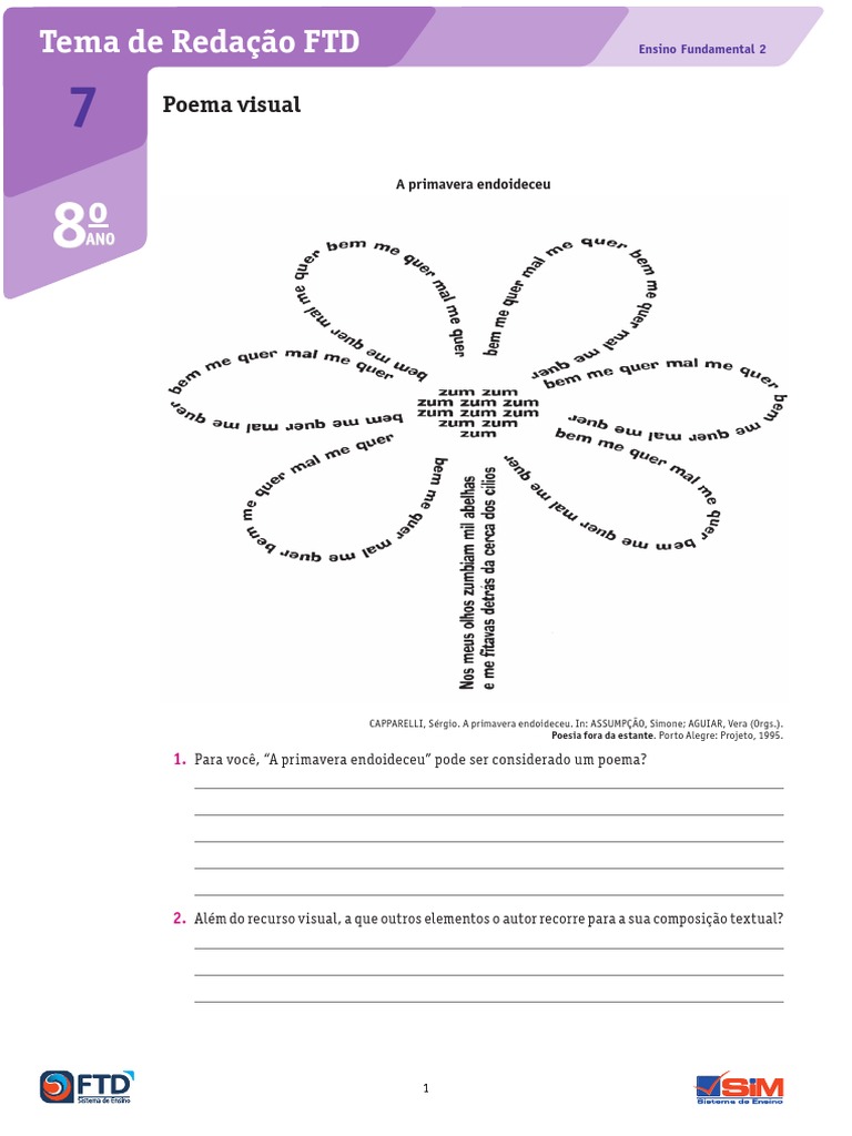 Produção De Poema Visual Pdf Poesia Crítica Literária