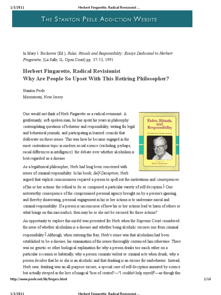 Herbert Fingarette Radical Revisionist Why Are People So Upset With ...
