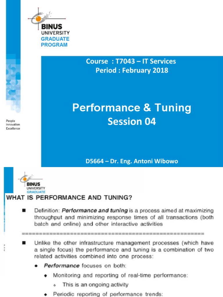 IT Services Performance Tuning Guide | PDF | Computer Data Storage ...