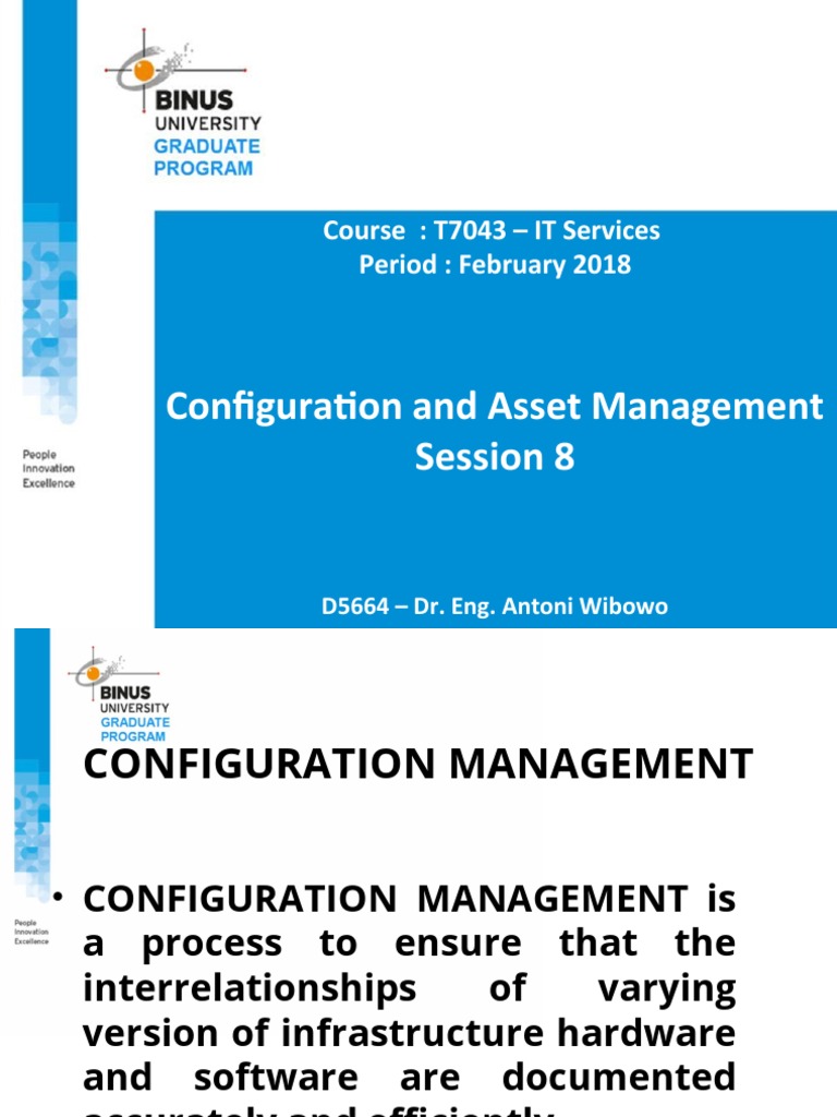PPT8-S8 - Configuration and Asset Management | PDF | Itil | Databases