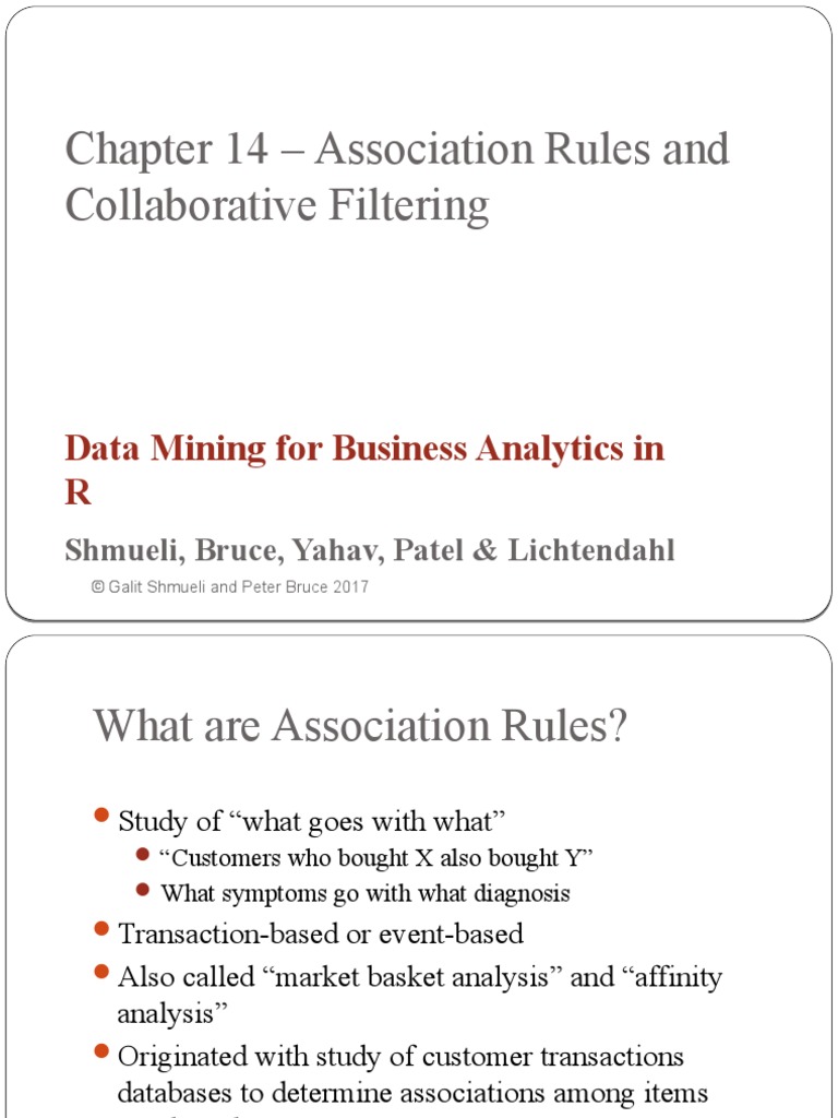 Chapter 14 Association Rules | PDF | Analysis | Applied Mathematics