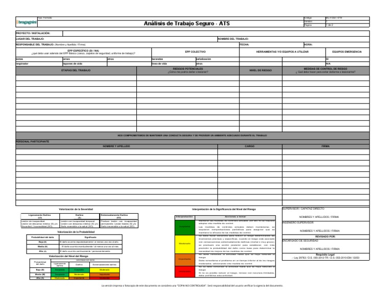 Formato de ATS | Descargar gratis PDF | Riesgo | Probabilidad