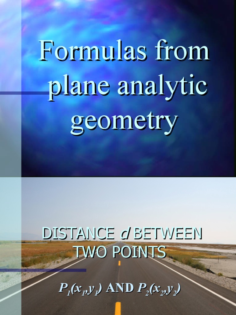 Plane Analytic Geometry Formulas | PDF