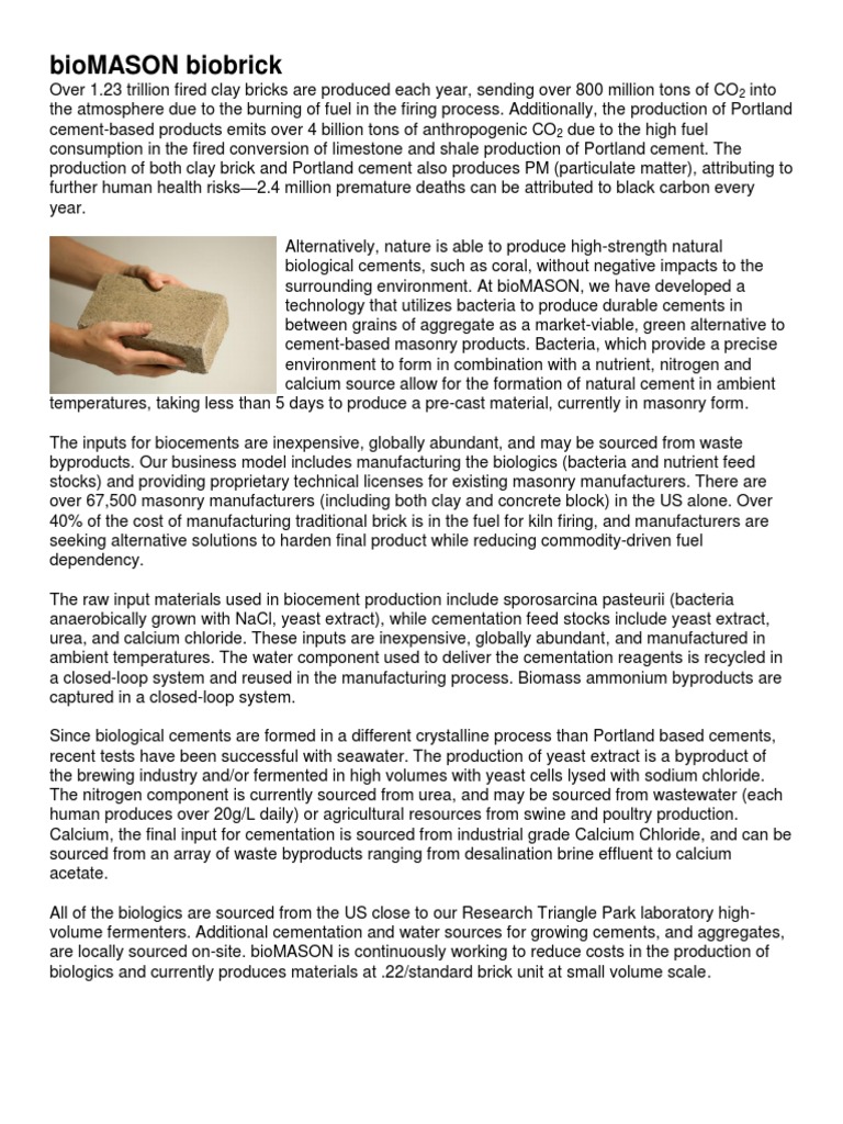 Biobrick | PDF | Cement | Carbon Dioxide