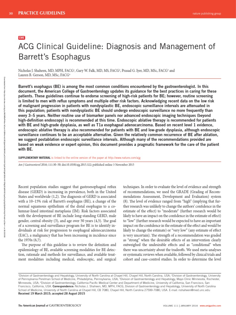 ACG Clinical Guideline Diagnosis and Management.17 PDF | PDF ...