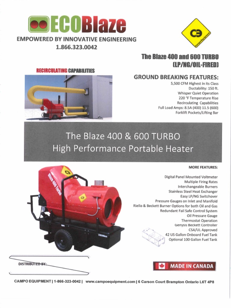 EcoBlaze 400 Turbo | PDF
