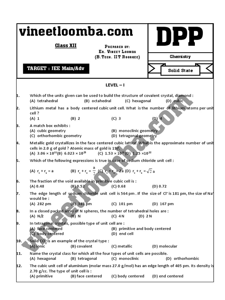 Solid State 1 | PDF | Crystal Structure | Condensed Matter Physics