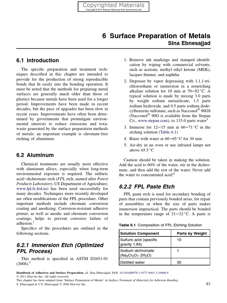 Surface Preparation of Metals | PDF | Corrosion | Nitric Acid