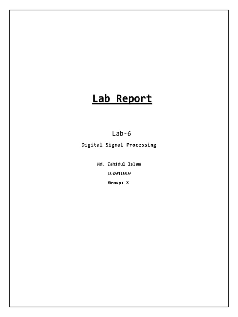 DSP Lab Report | PDF | Digital Signal Processing | Information And ...