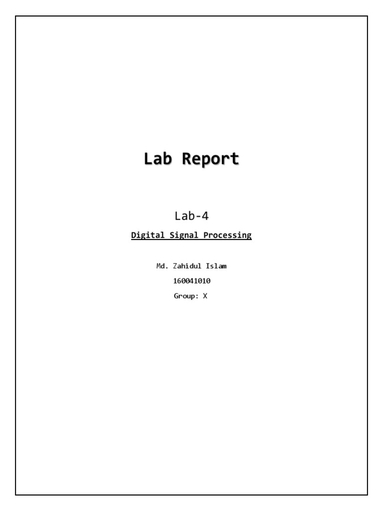 DSP LAB - Report | PDF | Digital Signal Processing | Discrete Fourier Transform
