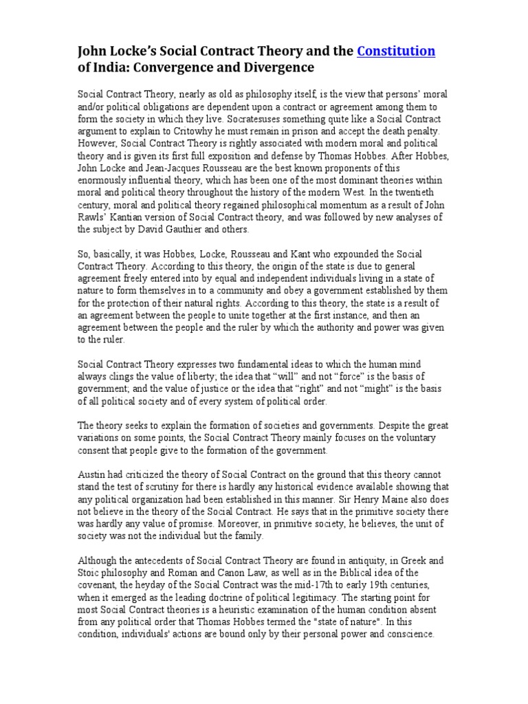 Jhon Lock Social Contract Therory | PDF | Social Contract | John Locke